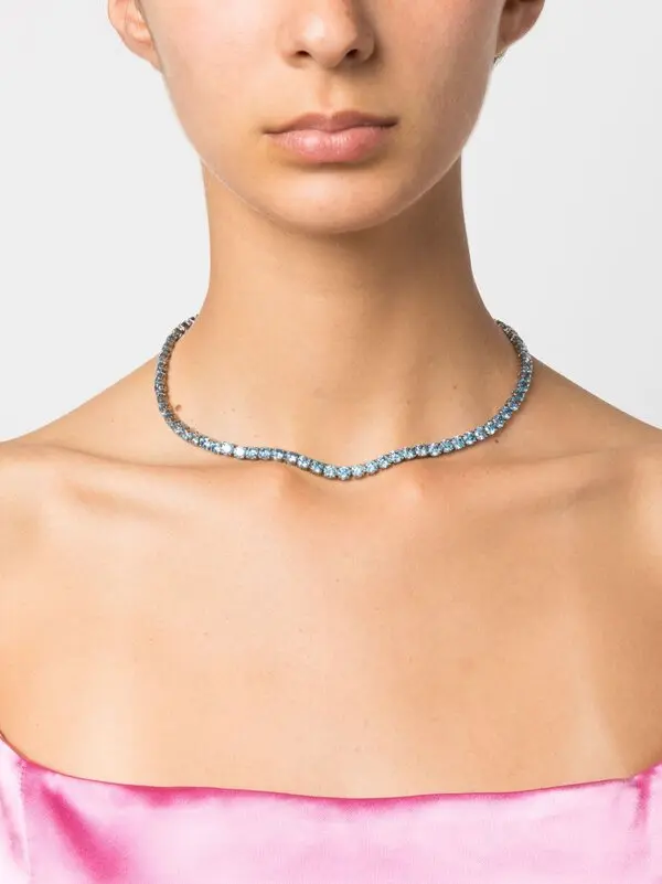 SWAROVSKI Matrix Tennis Crystal Necklace - Blue