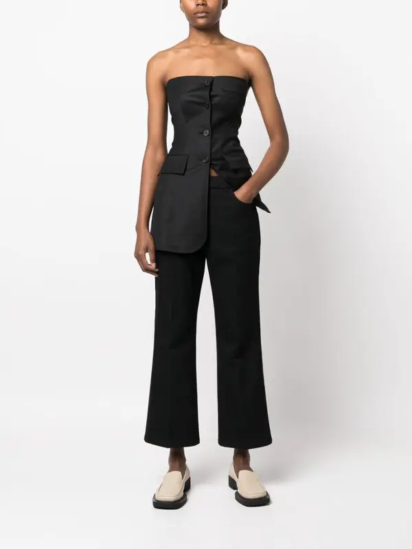 JIL SANDER Pressed-crease Flared Cropped Trousers