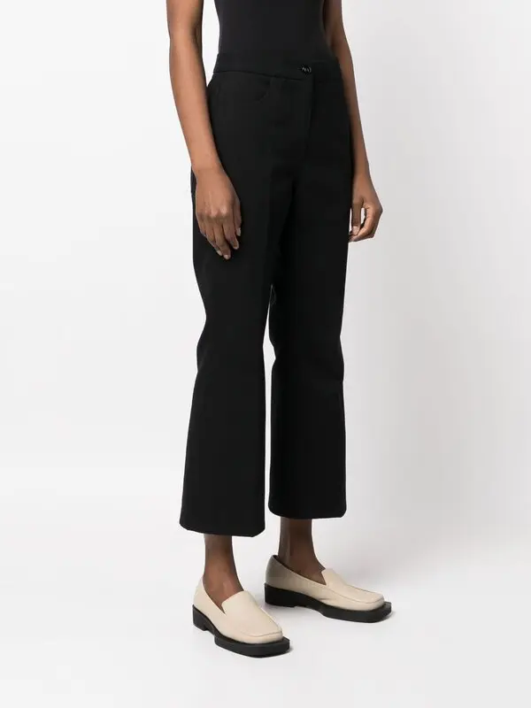 JIL SANDER Pressed-crease Flared Cropped Trousers
