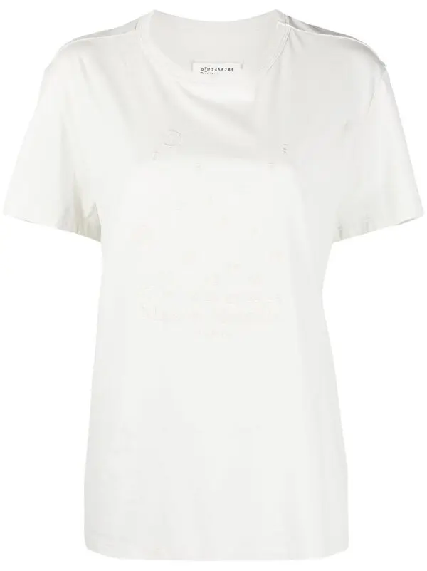 MAISON MARGIELA Numbers-embroidered T-shirt - White