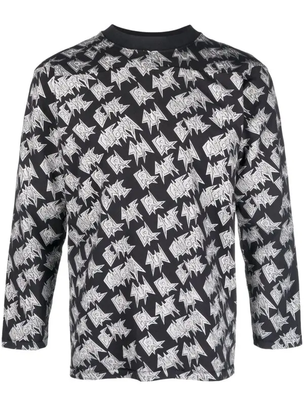 ERL Logo-print Long-sleeved T-shirt - Black