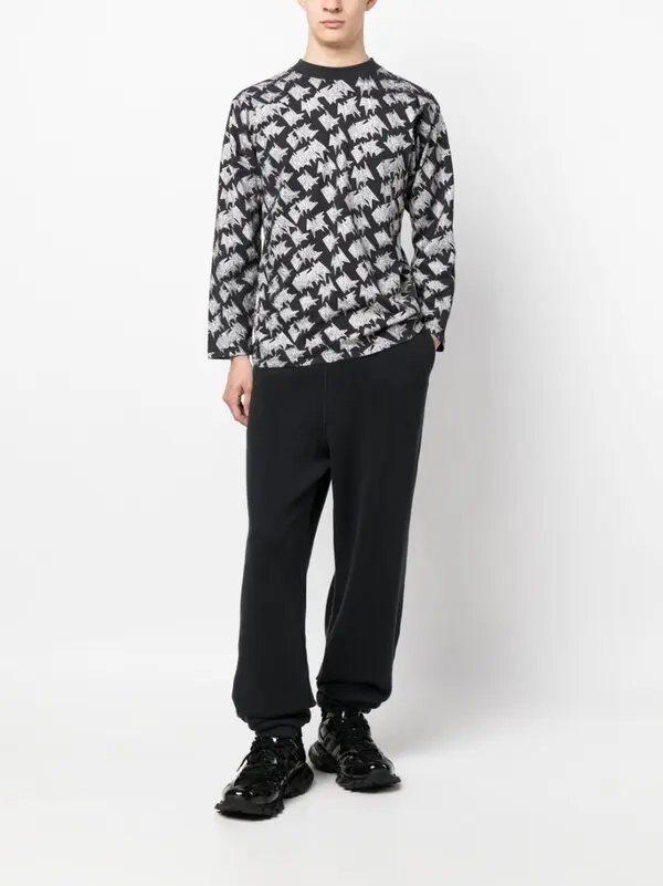 ERL Logo-print Long-sleeved T-shirt - Black