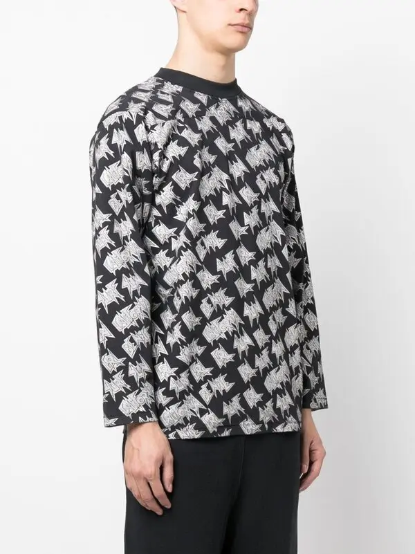 ERL Logo-print Long-sleeved T-shirt - Black