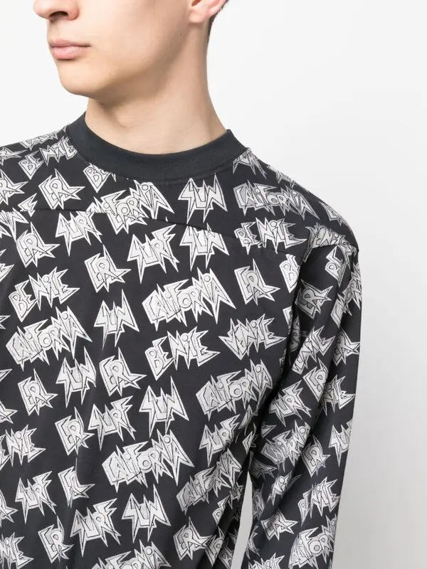 ERL Logo-print Long-sleeved T-shirt - Black