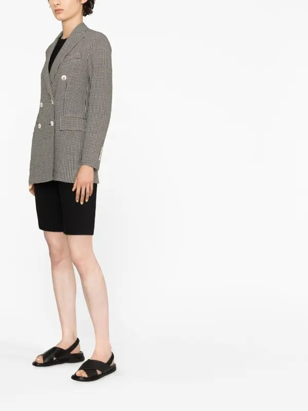 CIRCOLO 1901 Check-print Double-breasted Blazer - Black