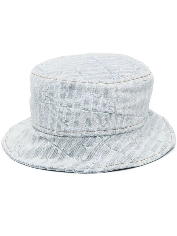 Amiri Repeat Denim Jacquard Bucket Hat - Blue
