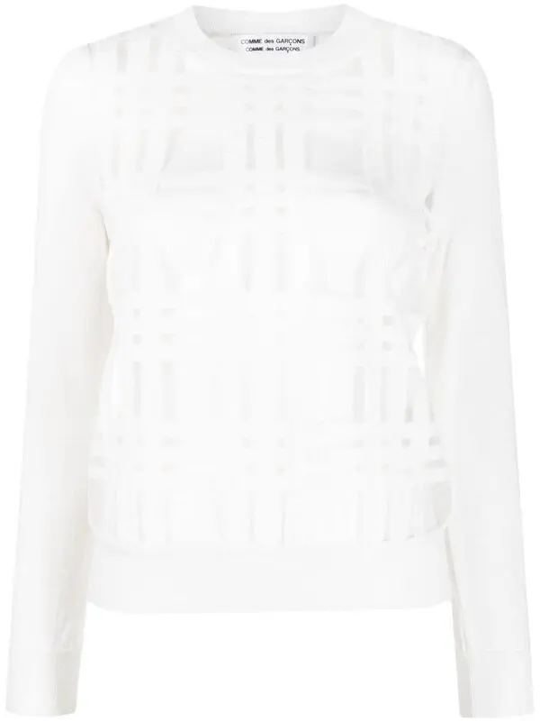 Comme Des Garçons Plaid Appliqué Knit Top