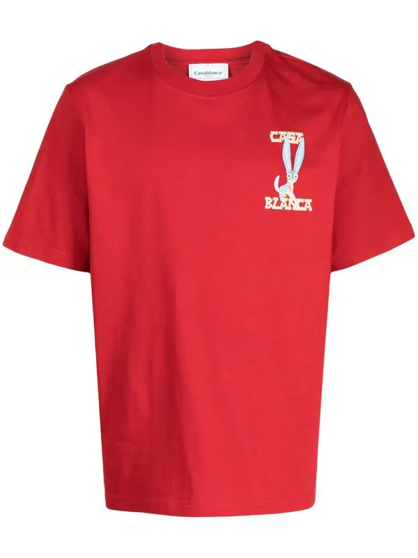 Casablanca Souvenir Graphic-Print T-Shirt - Red | Editorialist
