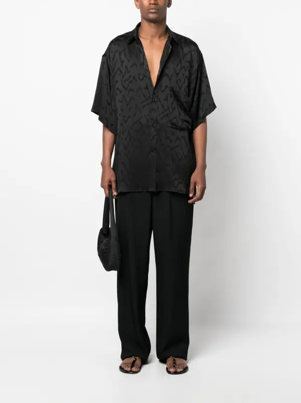Saint Laurent Patterned-jacquard Short-sleeve Shirt