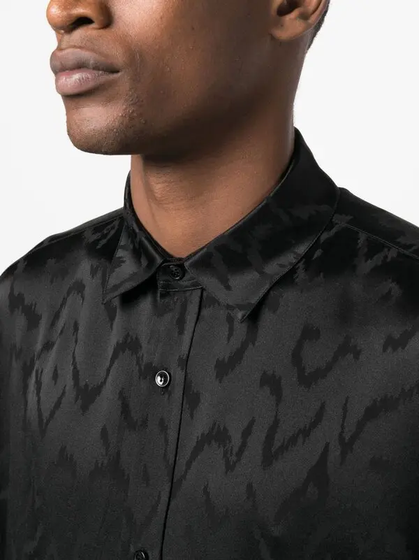 Saint Laurent Patterned-jacquard Short-sleeve Shirt