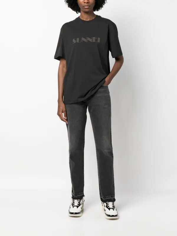 Sunnei Logo-print Cotton T-shirt - Black