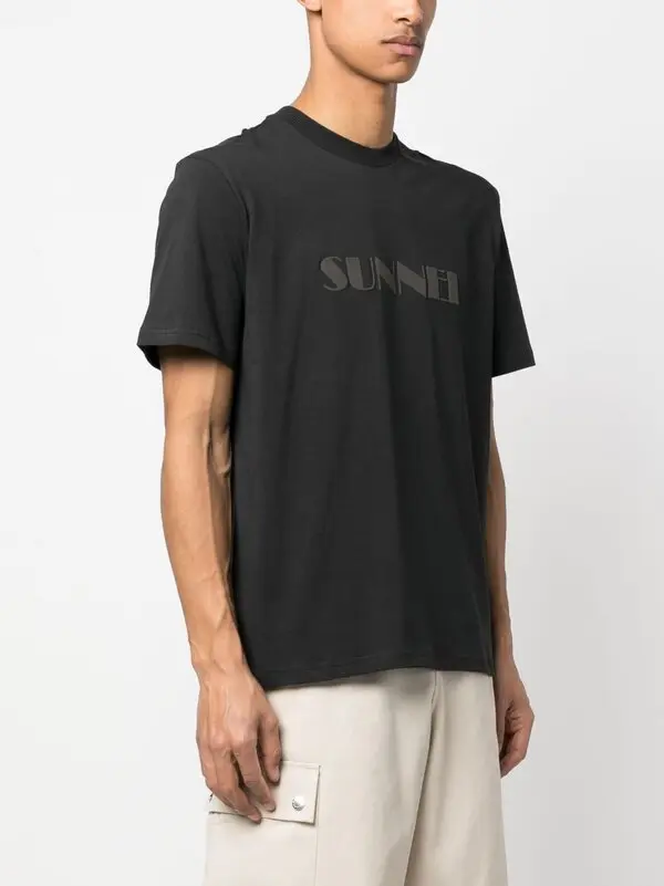 Sunnei Logo-print Cotton T-shirt - Black