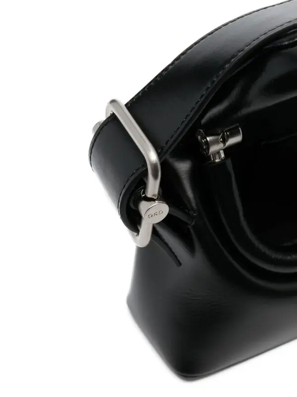 OSOI Folder Brot Leather Shoulder Bag - Black
