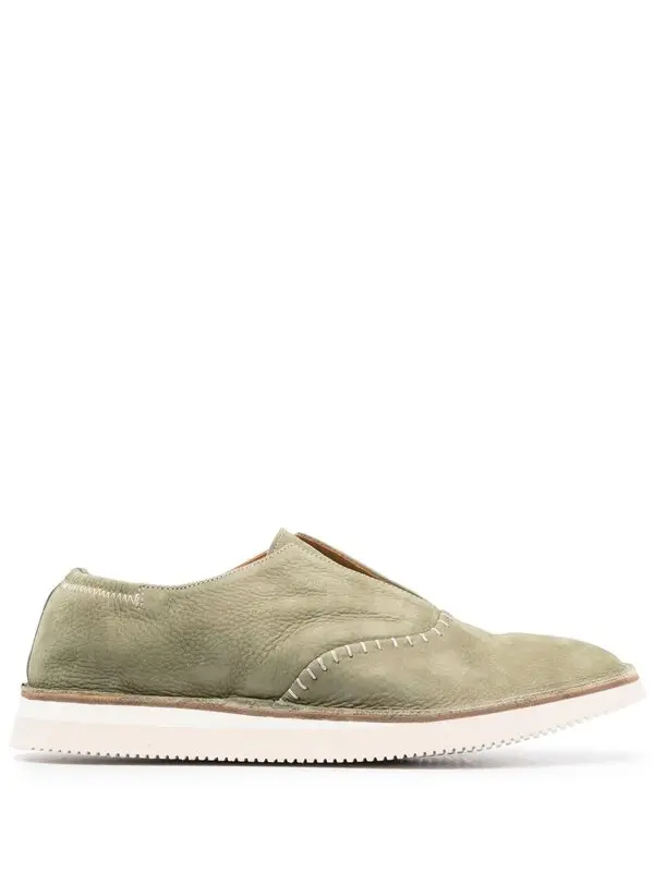 Premiata Mens Olive Green Suede Slip On Loafers Made in Italy Size 9 Round Toe‎ Premiata Mens Olive Green Suede Slip On Loafers Made in  main image 2