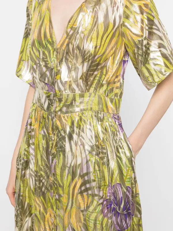 HAYLEY MENZIES Metallic Print Dress