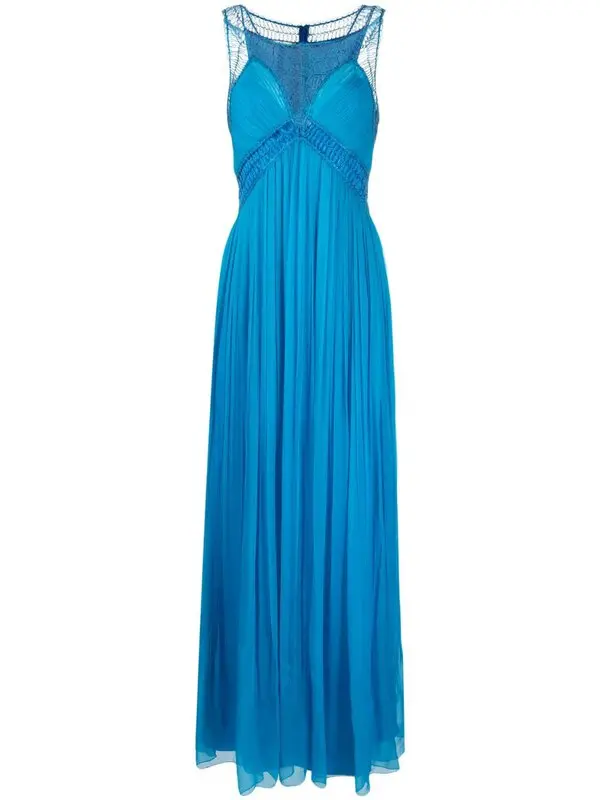 Alberta Ferretti Cornely Embroidered Silk Maxi Dress