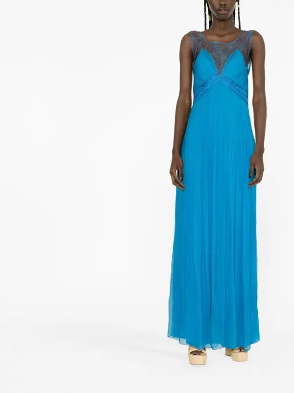 Alberta Ferretti Cornely Embroidered Silk Maxi Dress