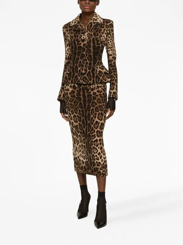 Dolce & Gabbana Leopard-print Midi Skirt