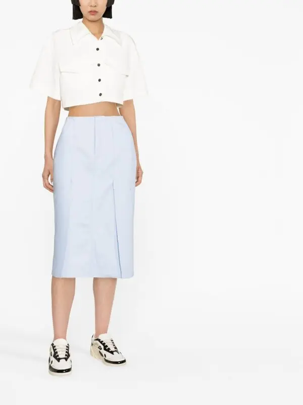Raf Simons High-waisted Denim Midi Skirt