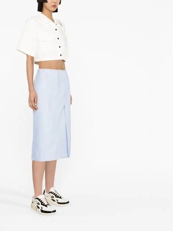Raf Simons High-waisted Denim Midi Skirt