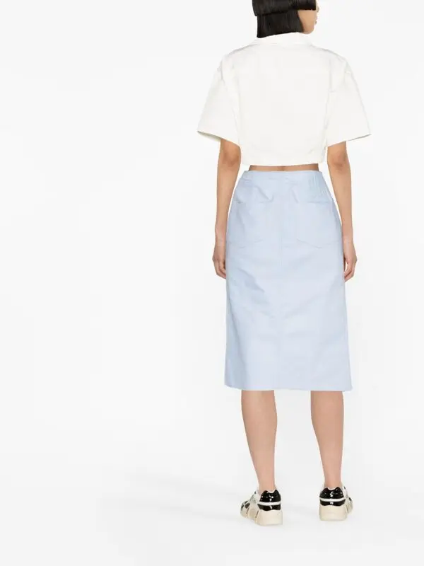 Raf Simons High-waisted Denim Midi Skirt