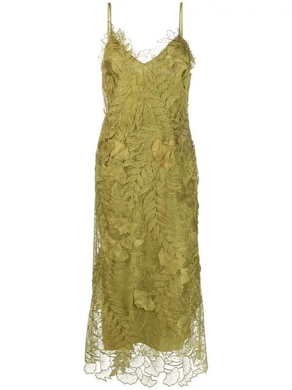 Alberta Ferretti Embroidered Midi Dress