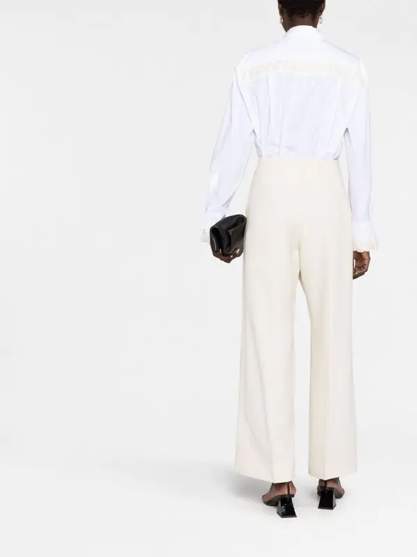 LANVIN Embroidered-trim Cotton Shirt