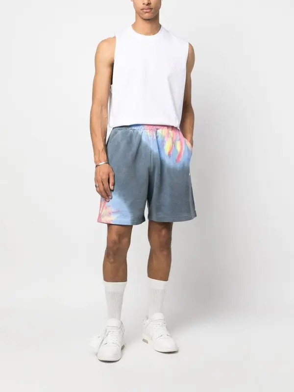 MSGM Tie-dye Print Cotton Shorts