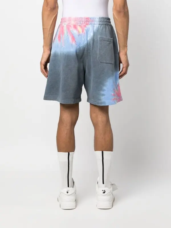 MSGM Tie-dye Print Cotton Shorts