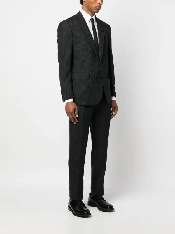 LARDINI Striped Single-breasted Suit - Black