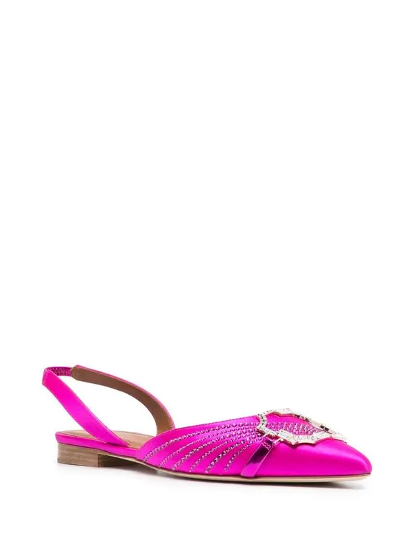 MALONE SOULIERS Crystal-embellished Ballerina Shoes - Pink