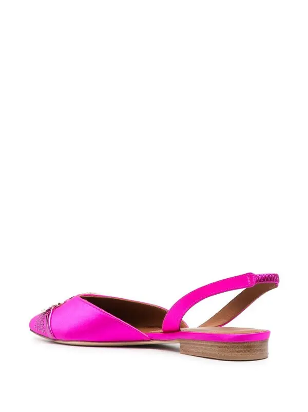 MALONE SOULIERS Crystal-embellished Ballerina Shoes - Pink