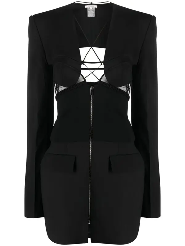 NENSI DOJAKA Cut-out Wool Minidress