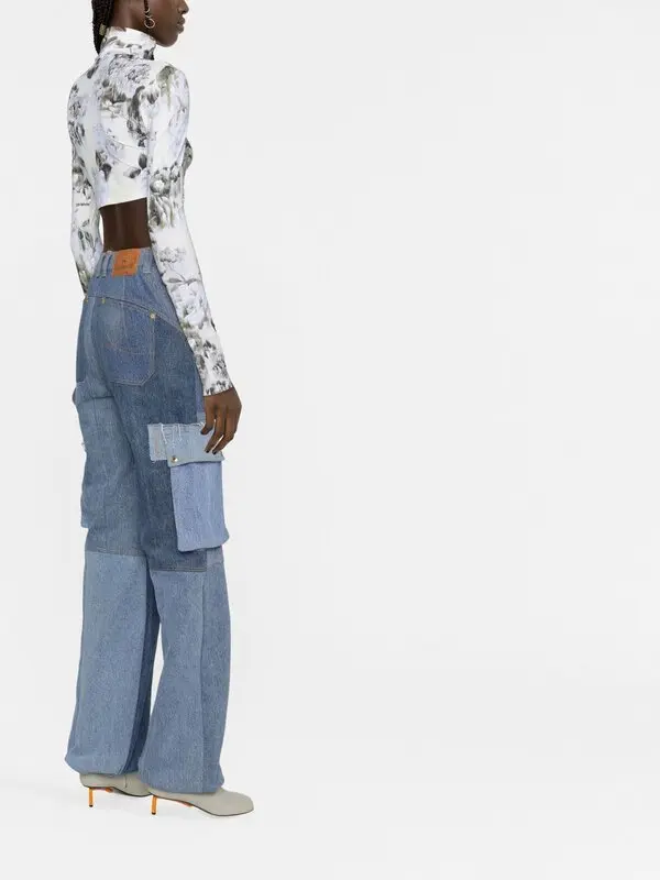 MARINE SERRE High-rise Panelled Jeans