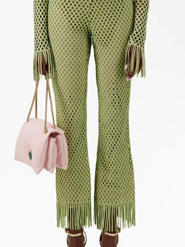 Giambattista Valli Fringed Macramé Flared Trousers