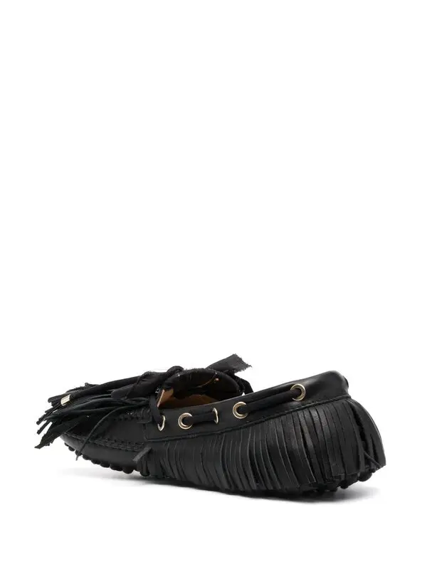 13 09 SR Puli Fringe-detail Leather Loafers - Black