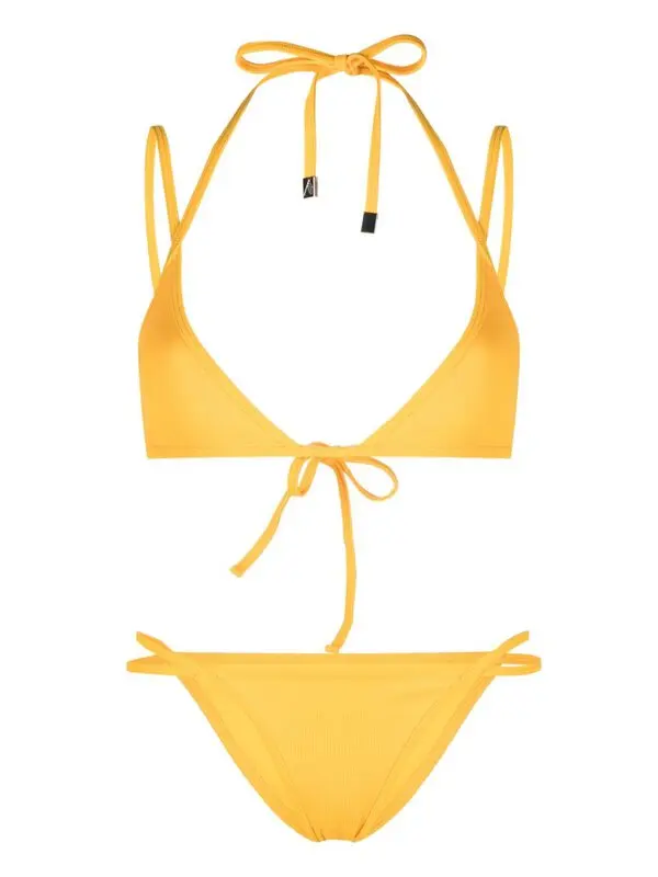 Attico Strappy Triangle Bikini Set - Yellow
