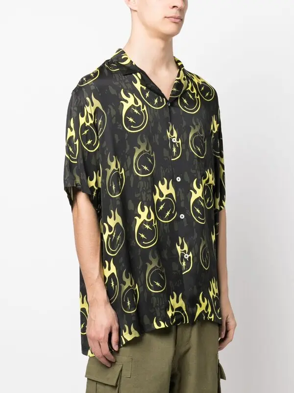PHIPPS Oversized Smiley-print Bowling Shirt