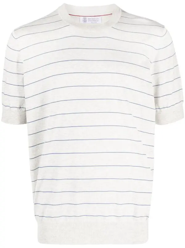 Brunello Cucinelli Striped Cotton T-shirt