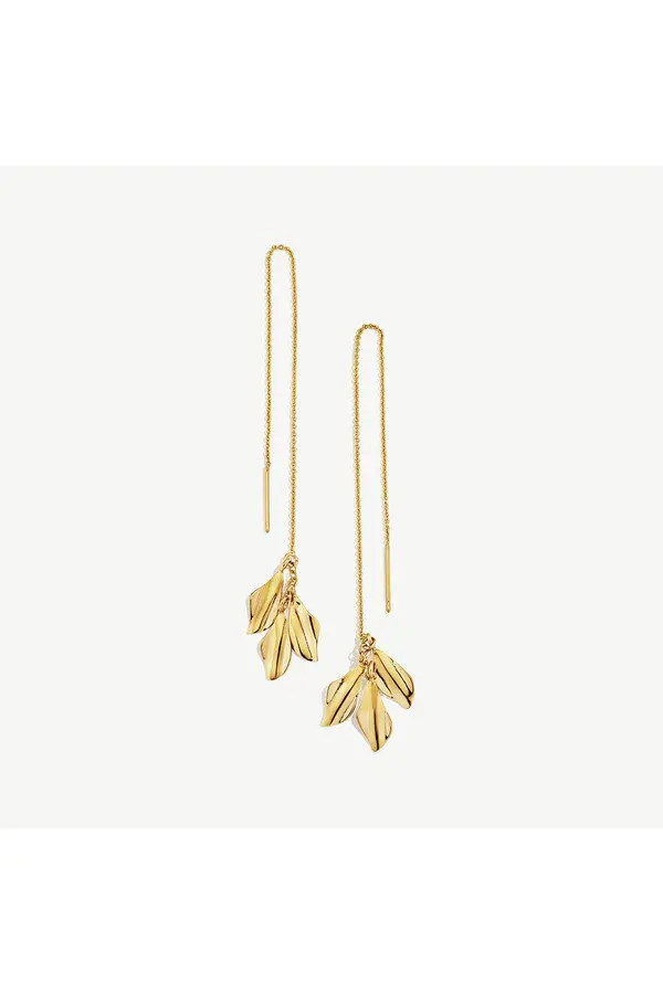 SOKO Delicate Bidu Chain Threader Earrings - Gold