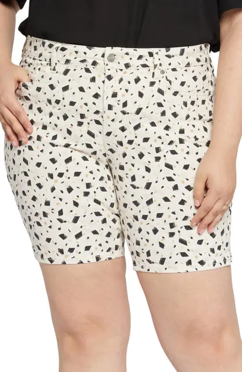 NYDJ Ella Print Side Slit Denim Shorts - Ellensburg