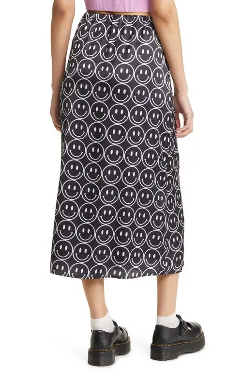 DRESSED IN LALA Satin Midi Skirt