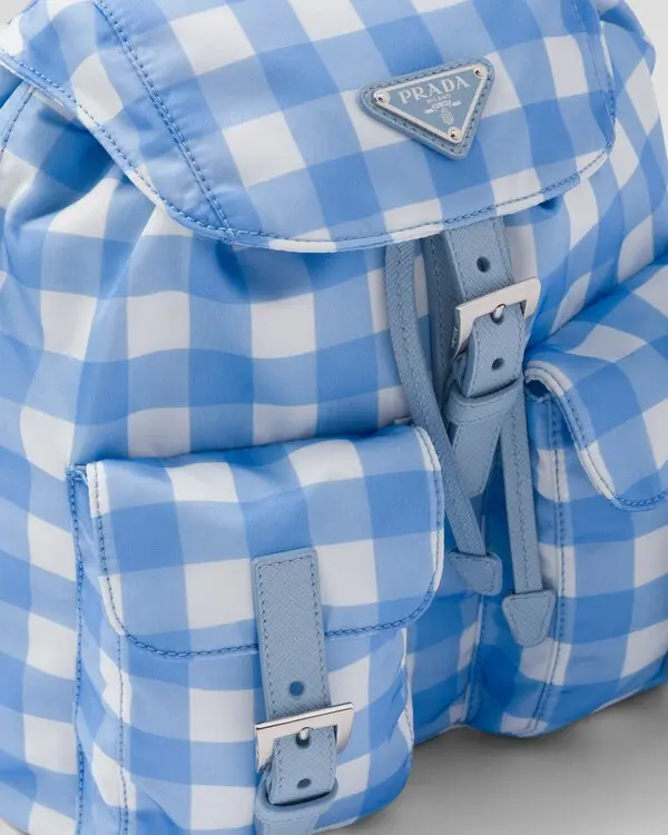 Prada Small Printed Re-Nylon Backpack - Light Blue  display picture 1