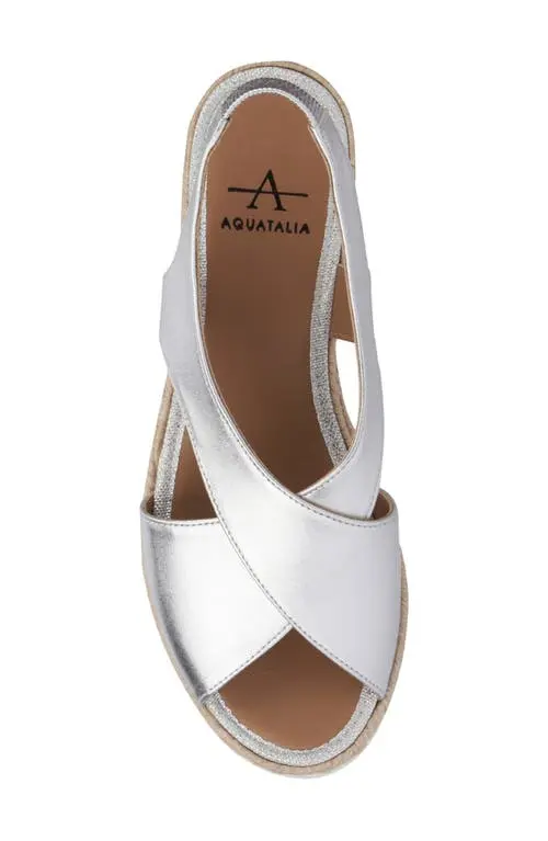 Aquatalia Adelina Crisscross Slingback Sandal - Silver