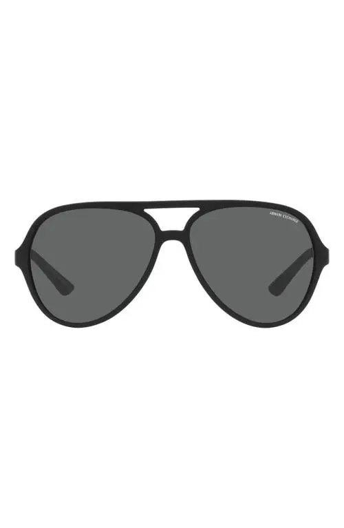 Armani Exchange 60mm Round Sunglasses - Matte Black