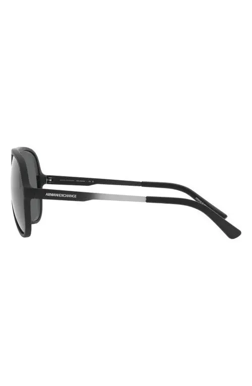 Armani Exchange 60mm Round Sunglasses