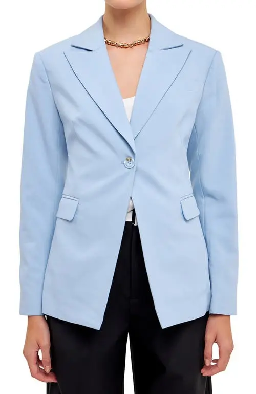 GREY LAB Single-button Blazer - Light Blue