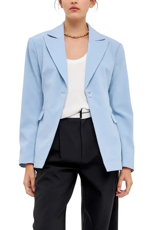 GREY LAB Single-button Blazer - Light Blue