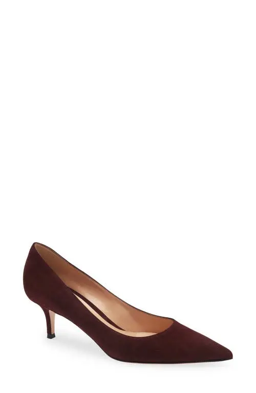 GIANVITO ROSSI Pointed-toe Kitten Heel Pump - Royale