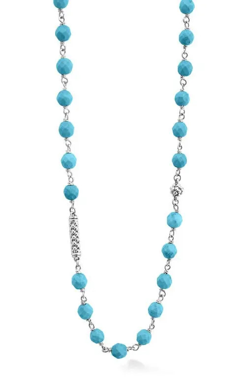Lagos Caviar Icon Bead Dual Layer Necklace - Turquoise